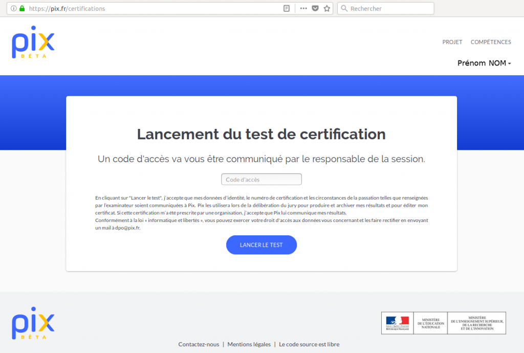 Certification - PIX